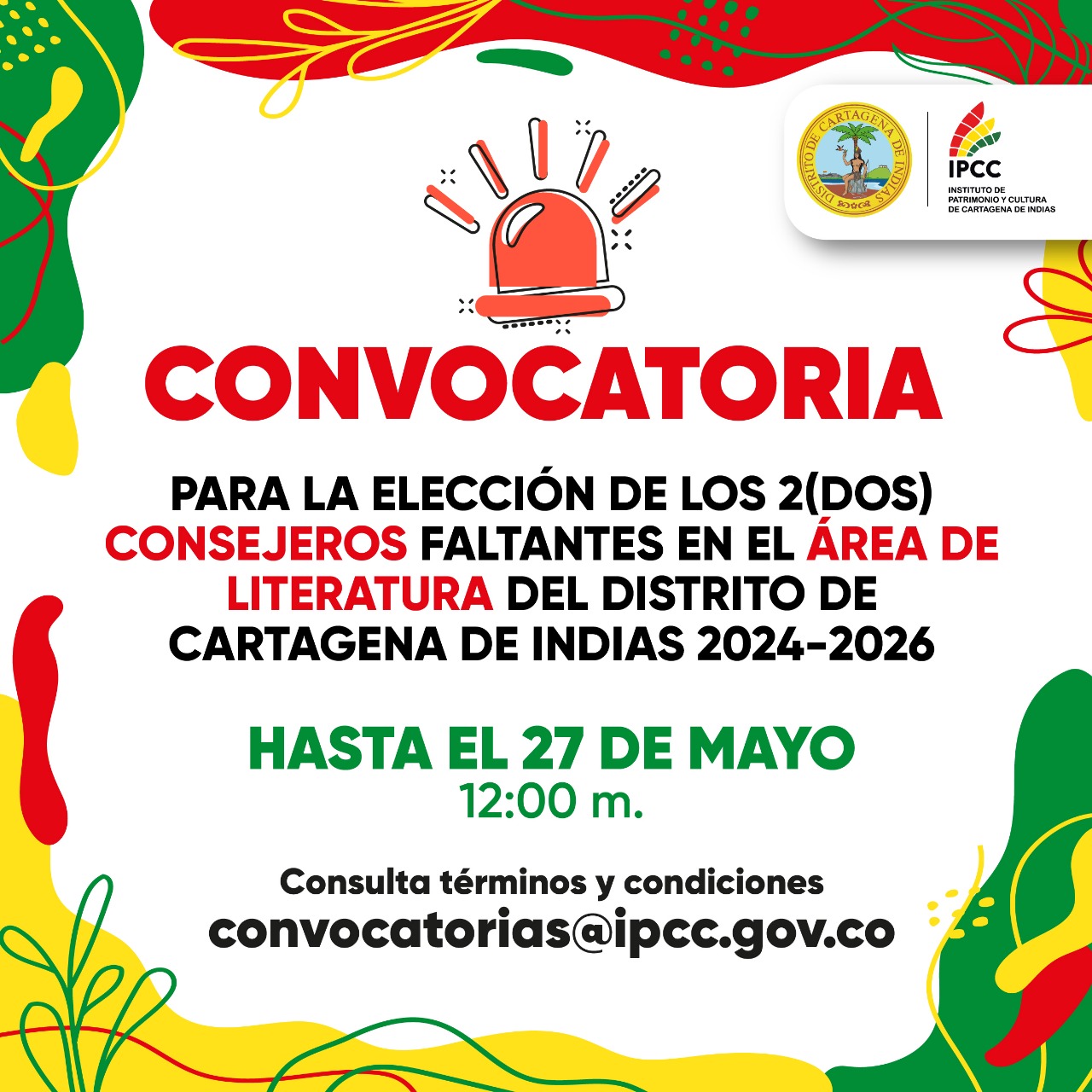 CONVOCATORIA PARA ESCOGER 2 CONSEJEROS DE LITERATURA | Convocatorias IPCC
